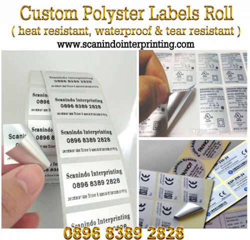 Customized Label Sticker Polyster untuk Elektronik dll (Waterproof ...