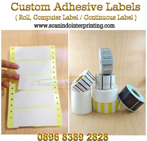 Custom Label Sticker bentuk Roll, Computer Label, Continous Label ...