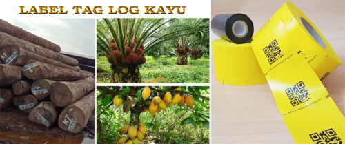 Custom Label Kuning PVC Roll Barcode Log Kayu, Papan kayu untuk ...